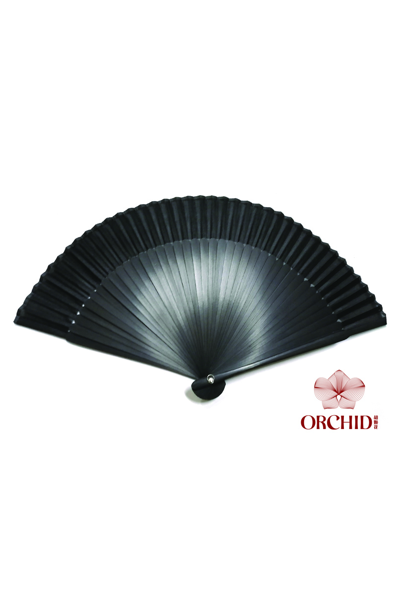 497-10 | Chinese Handmade Tortoise-shell Bamboo And Silk Fan | Orchid ...