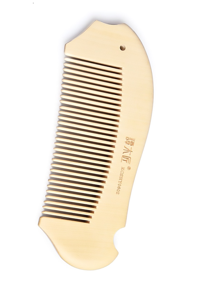 8100018 | Tan's Box Wood Hair Care COmb With Handmade Fish Design ...